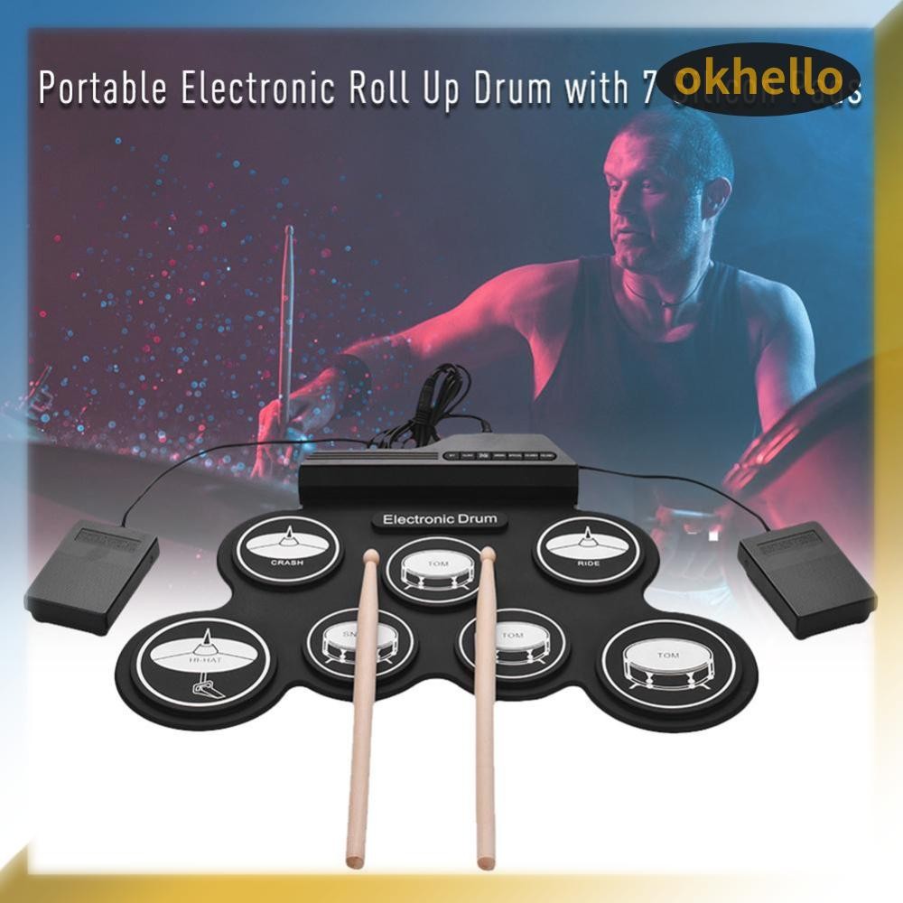 [Okhello.th] 2021 UPGRADE กลองอิเล็กทรอนิกส์ชุดม้วนดิจิตอล USB Silicon ...