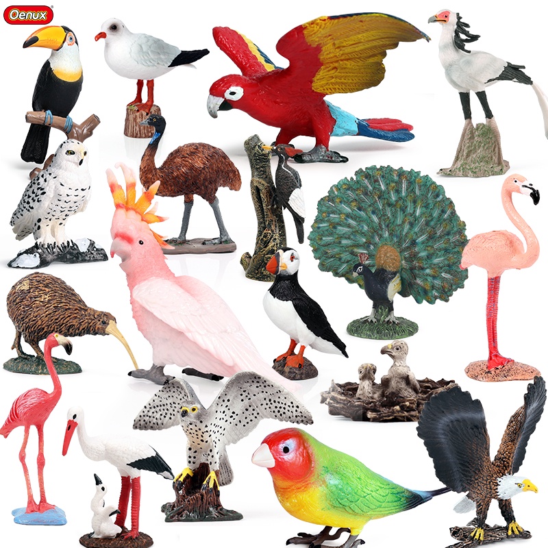 Oenux Classic Bird Animal Model Parrot Peacock Flamingos Ostrich Action ...