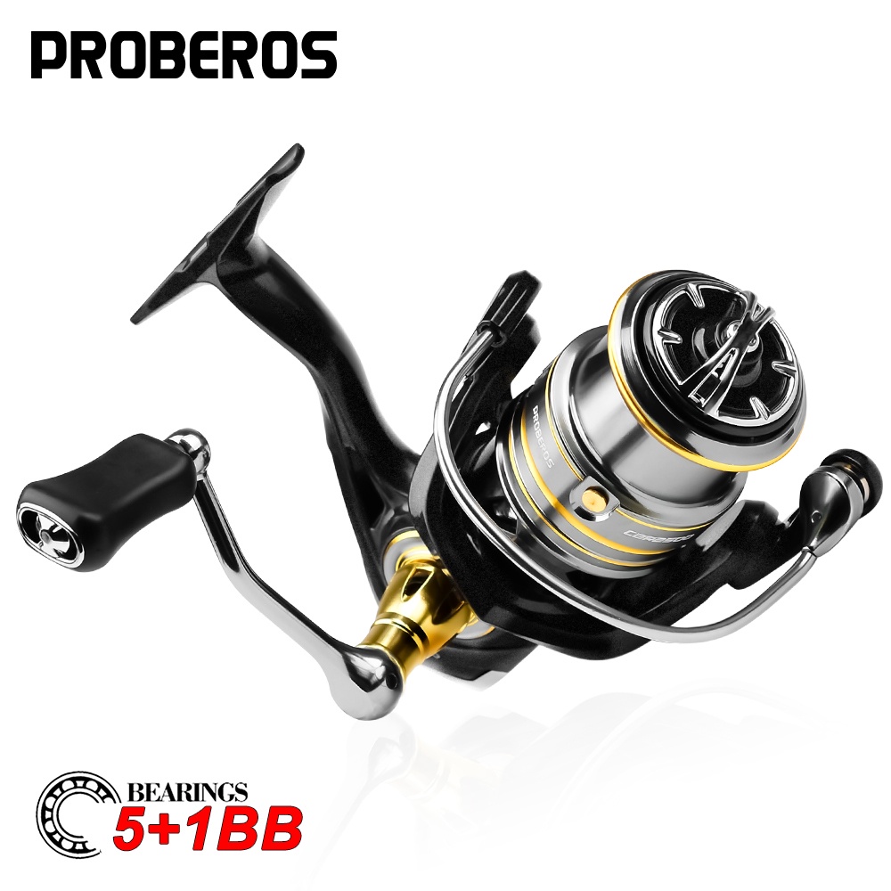 PROBEROS 5 + 1BB 7075 โลหะความแข็งแรงสูง SPOOL หมุนรอกตกปลา 5.2:1 5-7KG ...