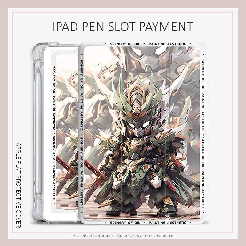 เคส ลาย Gundam Azure Dragon Armor สีขาว สําหรับ iPad 10.2 gen7 8 9 ...