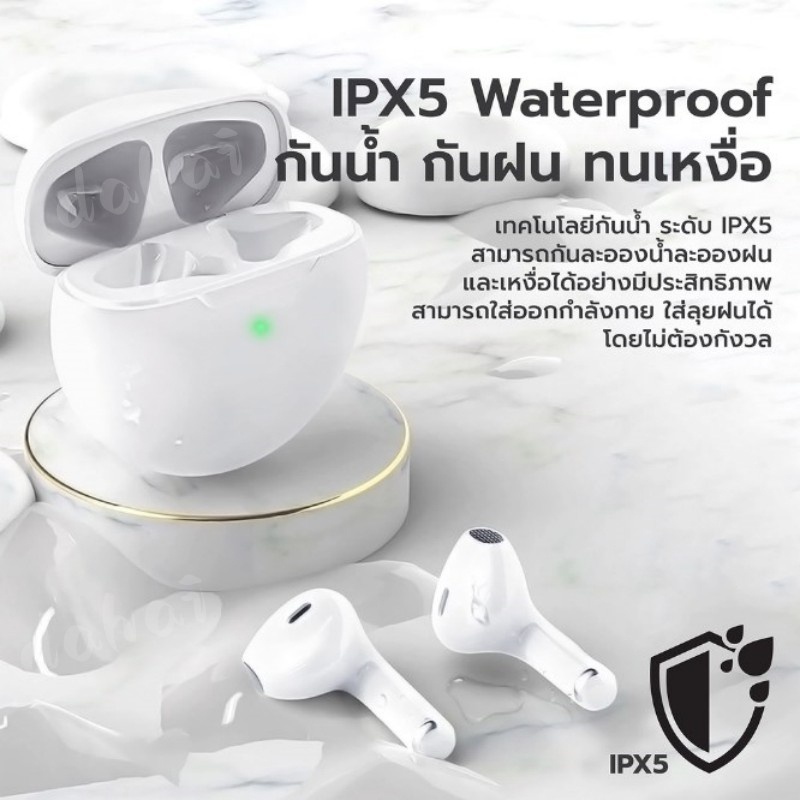 Pro6 ใหม่ล่าสุด ios หูฟังไร้สาย หูฟังสเตอริโอ ด้วยไมโครโฟน เสียงดี ...