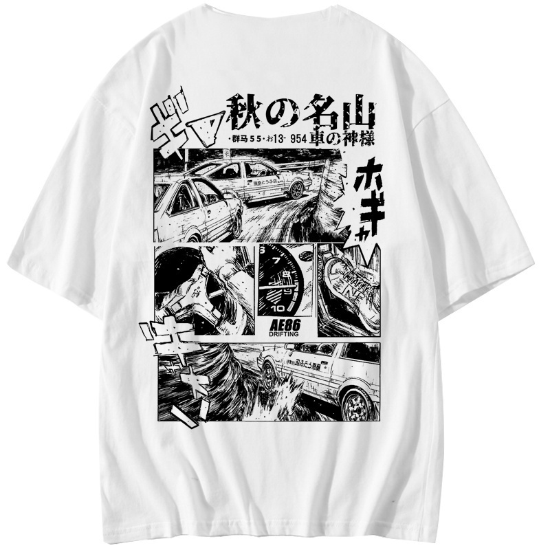 เสื้อยืด เสื้อยืดลำลอง Initial D Cosplay T shirt AE86 Costume Tops ...