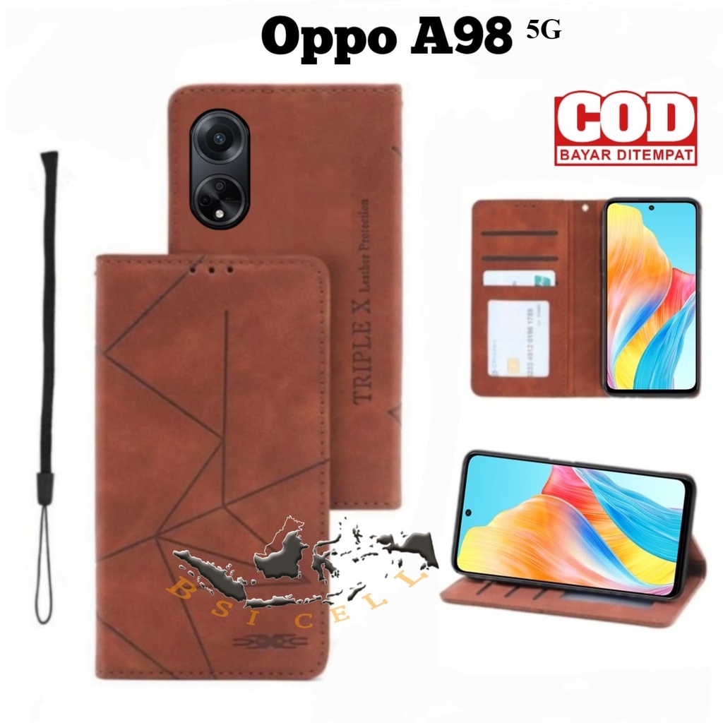 เคส HP Oppo A98 5G (CPH2529) เคสโทรศัพท์มือถือกระเป๋าสตางค์หนังแบบฝาพับ ...