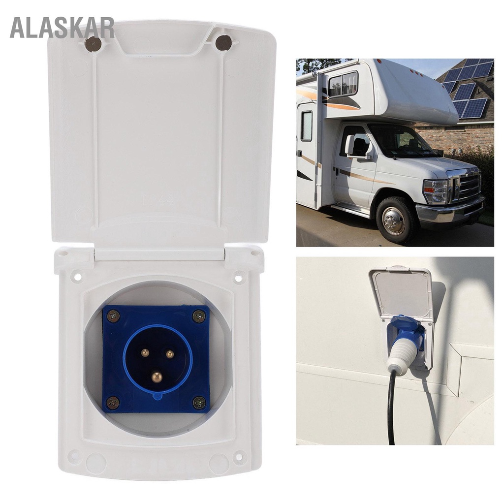 ALASKAR ปลั๊กไฟ RV ปลั๊กกันน้ำภายนอก 3 พินการติดตั้งแบบฝัง 220V-250V ...