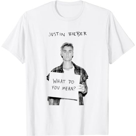 สีขาว a พิมพ์ลาย Justin Bieber Official What Do You Mean Single Cover B ...
