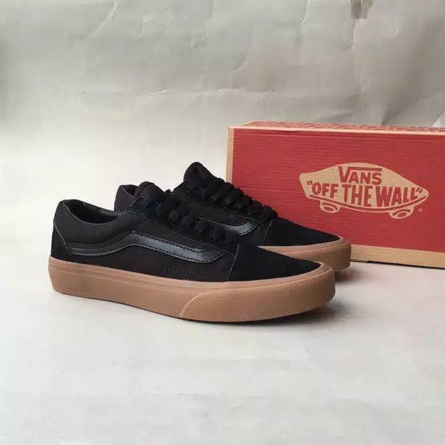 SEPATU43 VANS AUTHENTIC FULL BLACK HITAM COKLAT OLDSKOOL ERA SK8 ...