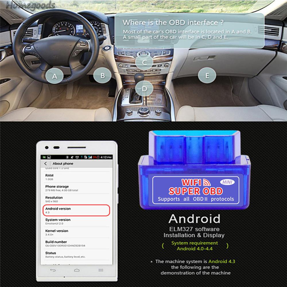 เครื่องตรวจจับวินิจฉัยรถยนต์ ELM32 V1.5 WIFI OBD 2 สําหรับ IOS Android [homegoods.th] | Shopee ...