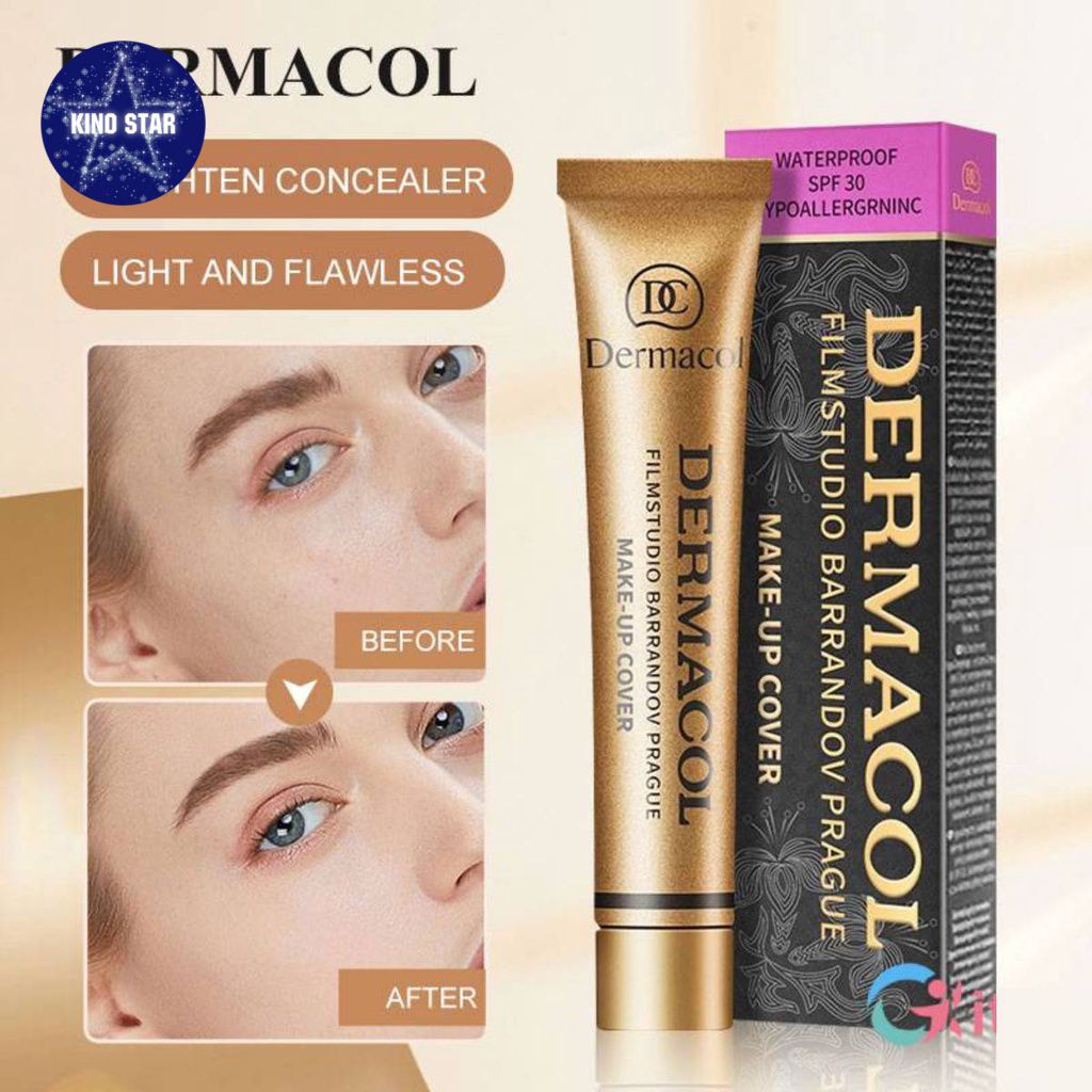 DERMACOL กันน้ำ Liquid Foundation แต่งหน้าคอนซีลเลอร์ควบคุมน้ำมันและคอน ...