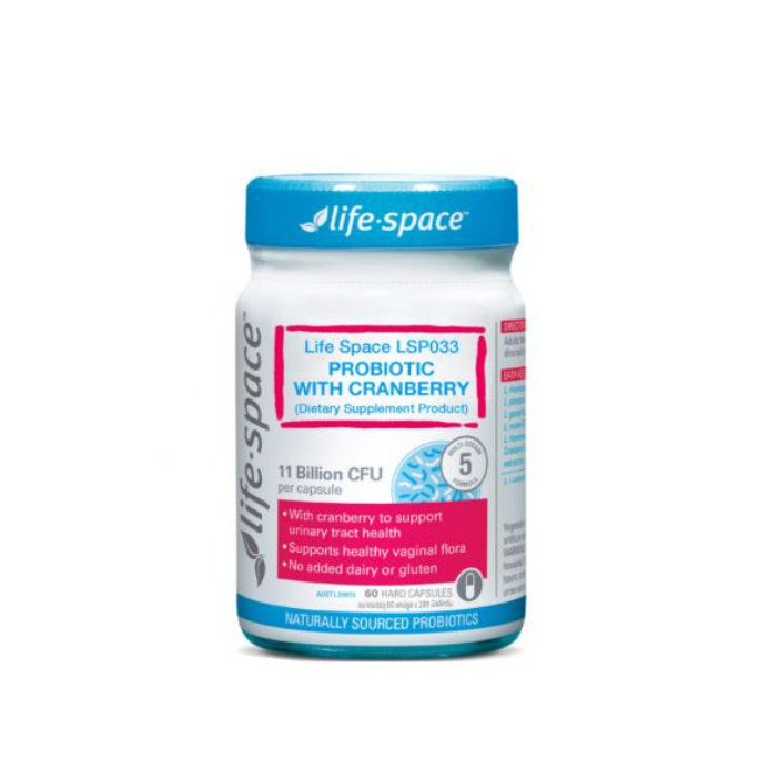 Life Space LSP033 Probiotic with Cranberry (60caps) ไลฟ์สเปซ โปรไบโอติก ...