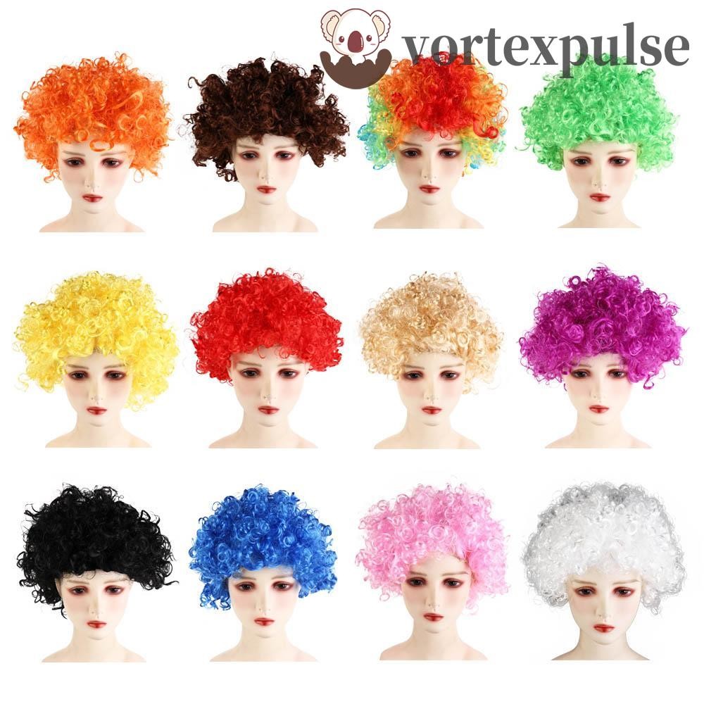 Vortexpulse วิกผมสังเคราะห์เด็กแฟนซี Party Afro Curly วิกผมแฟนฟุตบอลวิก ...
