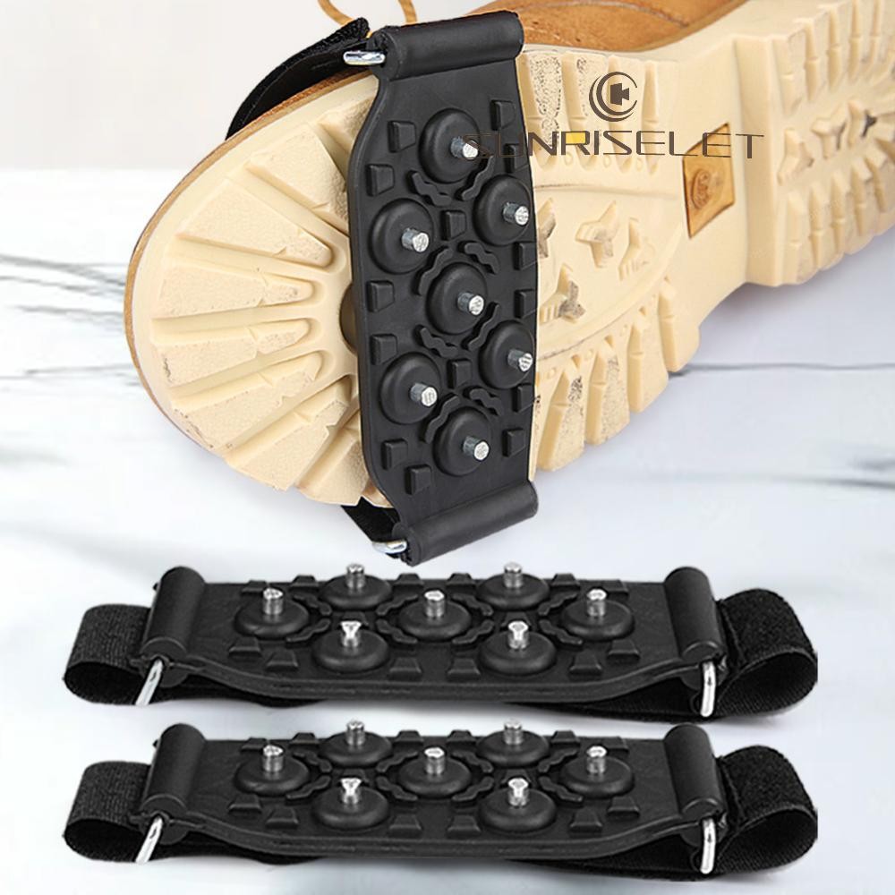 7 ฟัน Snow Ice Claws ปรับ Ice Crampons ลื่นเดินรองเท้า Ice Spikes ...