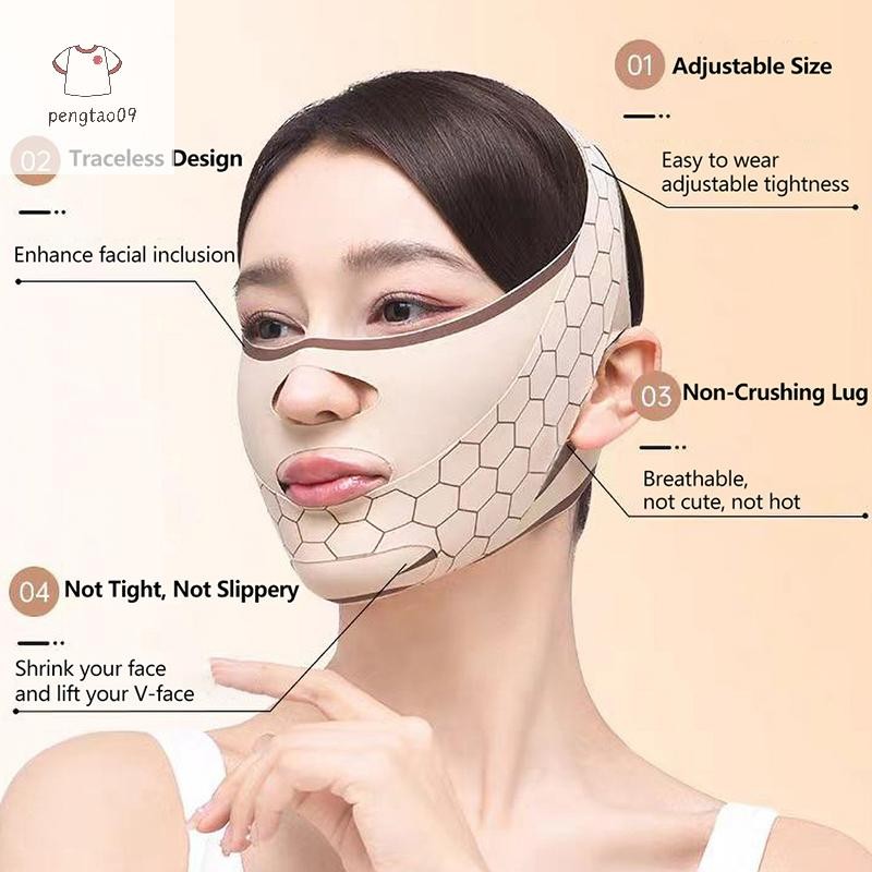 Pengatao09 Breathable V Face Band Cheek Lift Up Face Thin Belt ลดคางคู่ ...