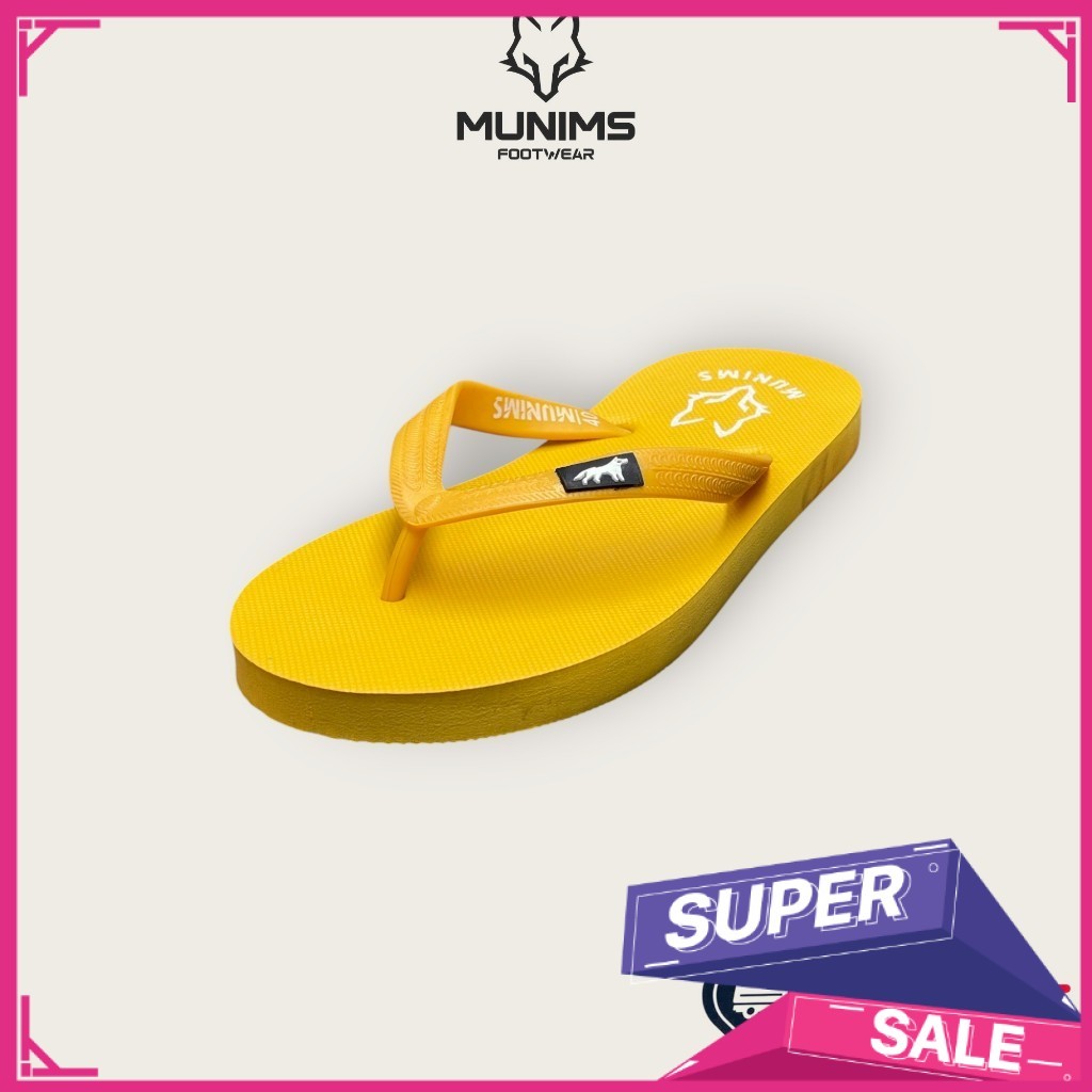 Munims Flip Flop รองเท้าแตะลําลอง Unisex สีเหลืองสีสันสดใส Munimshop | Shopee Thailand