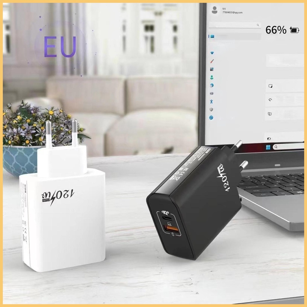 บล็อกชาร์จโทรศัพท์มือถือ USB 120W 2 พอร์ต ชาร์จเร็ว | Shopee Thailand