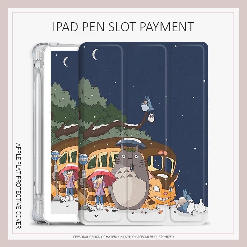 เคส ลายการ์ตูนโตโตโร่ พร้อมช่องใส่ปากกา สําหรับ ipad 10.2 gen 7 8 9 ipad pro 9.7 11 2020 2021 ...