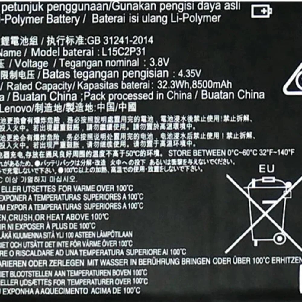 L15C2P31 แบตเตอรี่ For Lenovo Yoga Book YB1- X91F X91L X91X YB1-X90F YB1-X90L Series Table ...