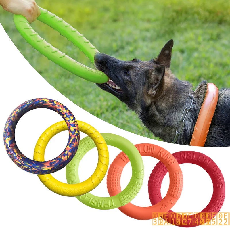 ของเล่นสุนัข Pet Flying Discs EVA Dog Training Ring Puller Resistant ...