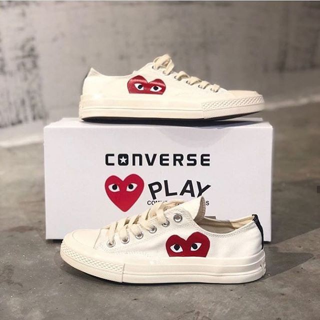 ready Deliver Fast 4colors PREMIUM CONVERSE Comme Des Garcons CDG PLAY 1970s (MALAYSIA READY ...