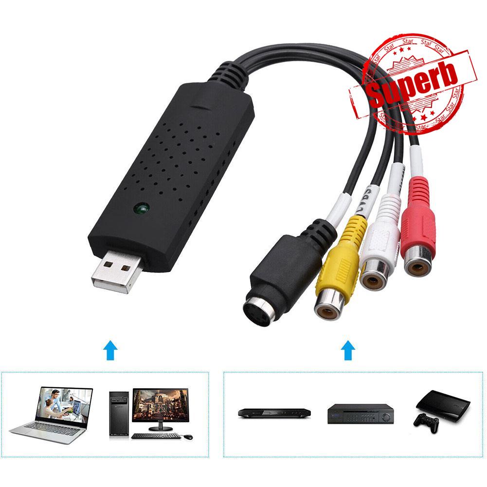 อะแดปเตอร์การ์ดจับภาพวิดีโอเสียง USB สําหรับ TV DVD VHS Capture Device ...