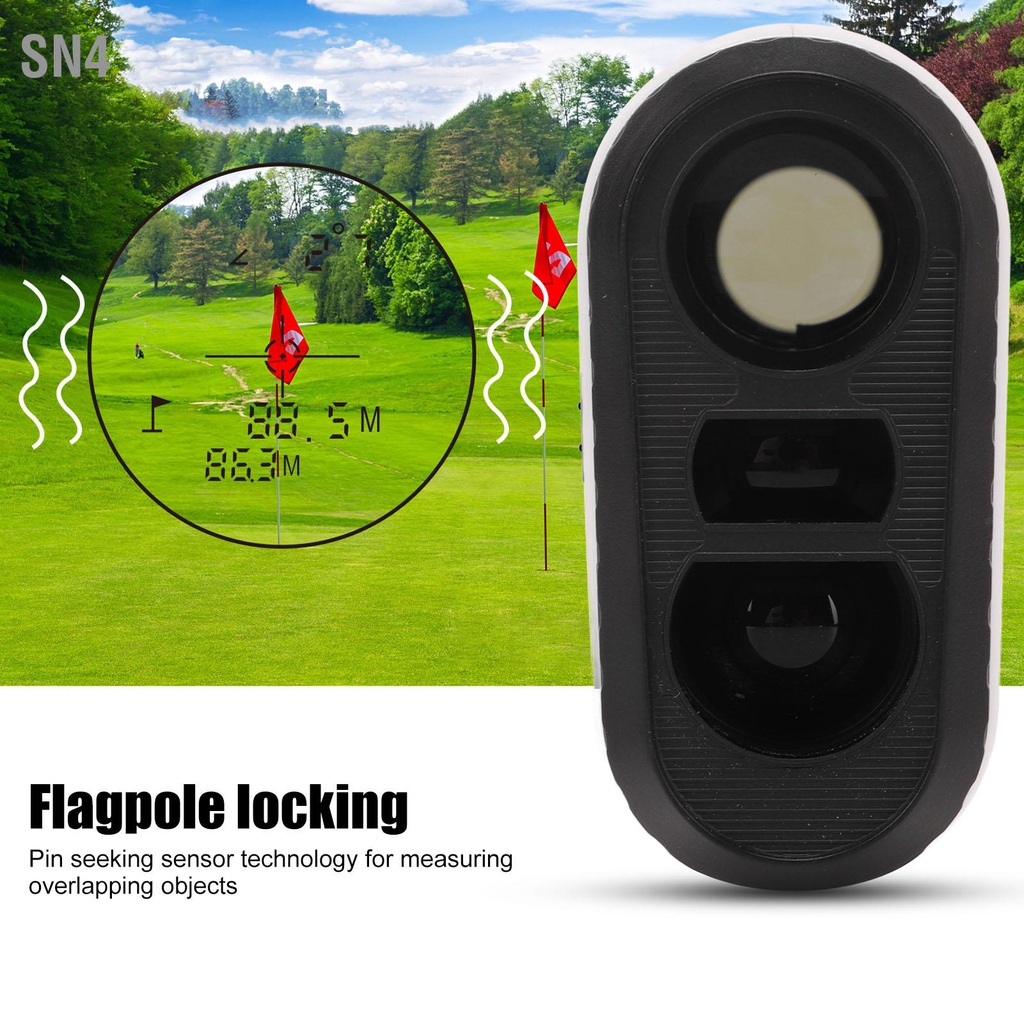 SN4 Rangefinder กอล์ฟที่มีความลาดชันสวิทช์ USB ชาร์จ 6.5X การขยาย 656 หลาช่วงเลเซอร์ Range ...