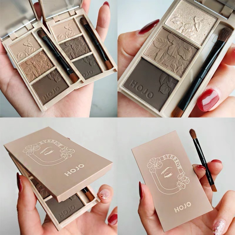 No.8113 HOJO EYE BROW POWDER ตลับเขียนคิ้ว 3in1 คิ้วฝุ่นอัดแข็ง 3 มิติ ...