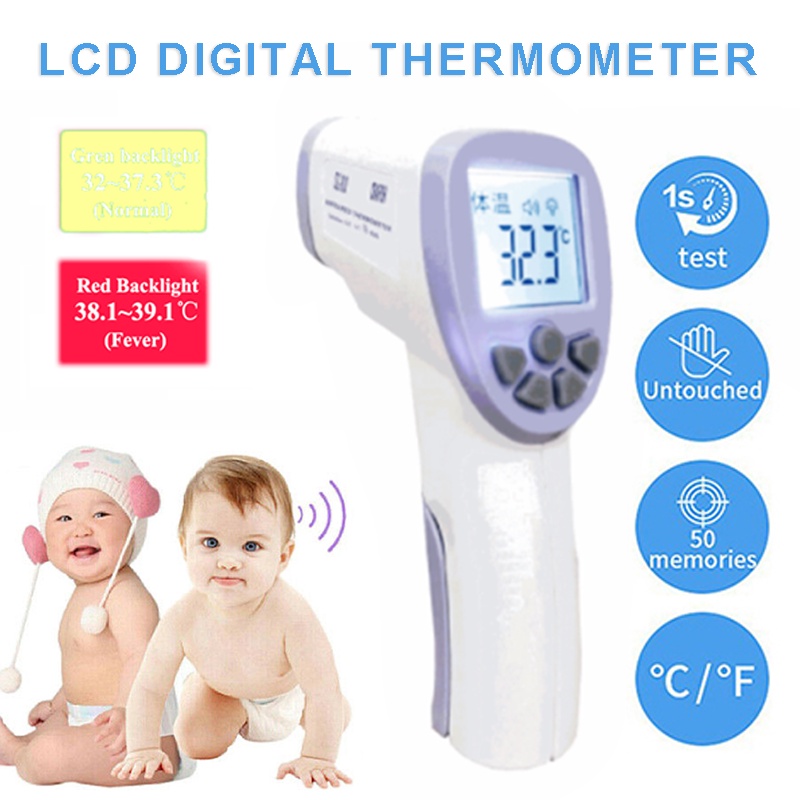 Non-contact Digital Laser IR Temp Meter Forehead Temperature ...