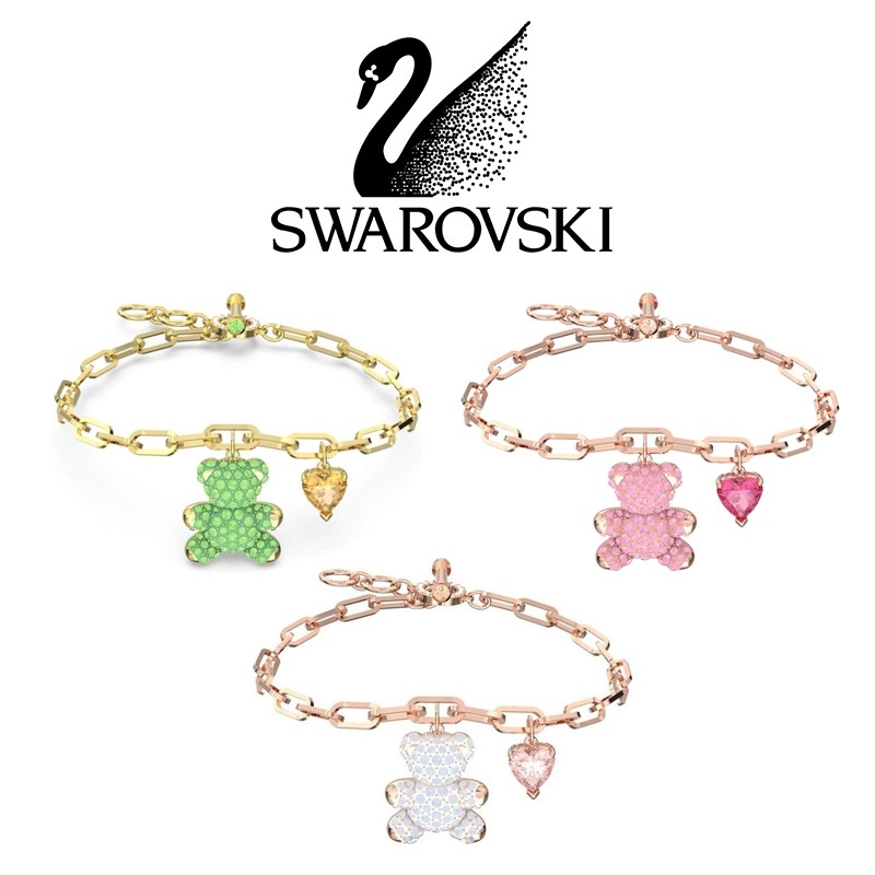💎พร้อมส่ง💎 Swarovsk กำไล แท้ กำไลข้อมือ สร้อยข้อมือ Teddy Bear Bracelet ...