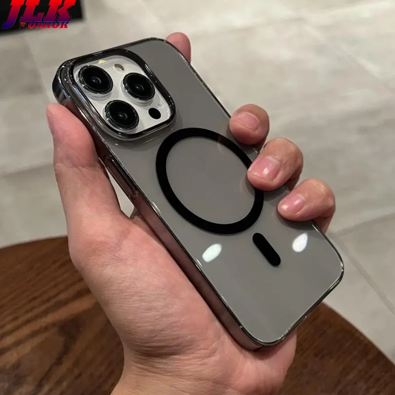 [JLK] Ultra Thin Clear Magnetic Phone Case for iPhone 16 15 14 Plus 13 ...