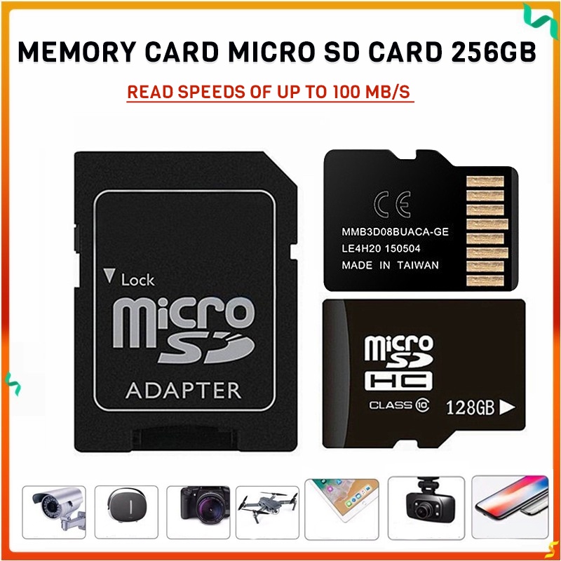การ์ดหน่วยความจํา Micro SD card 256GB Class10 UHS-1 MicroSDXC TF SD ...