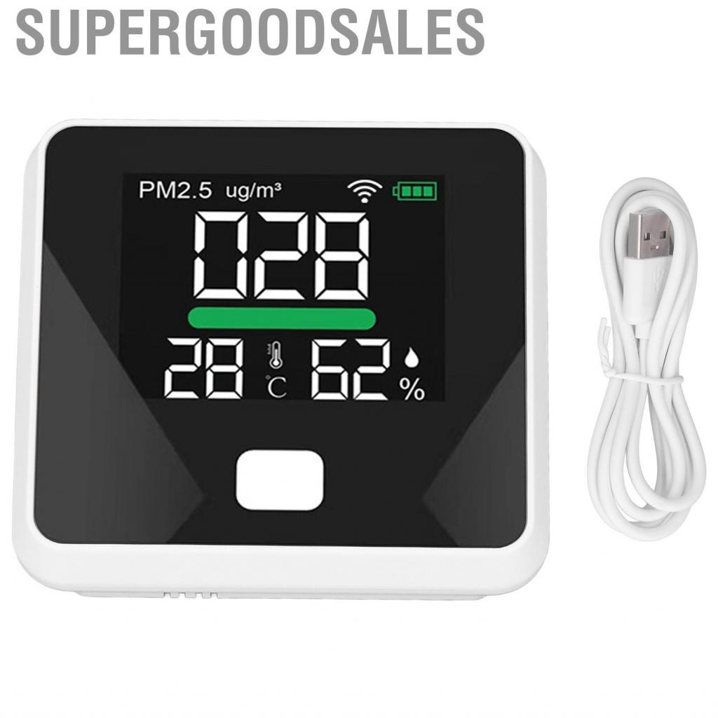 Supergoodsales WIFI Air Quality HD LCD Display Temperature Humidity ...