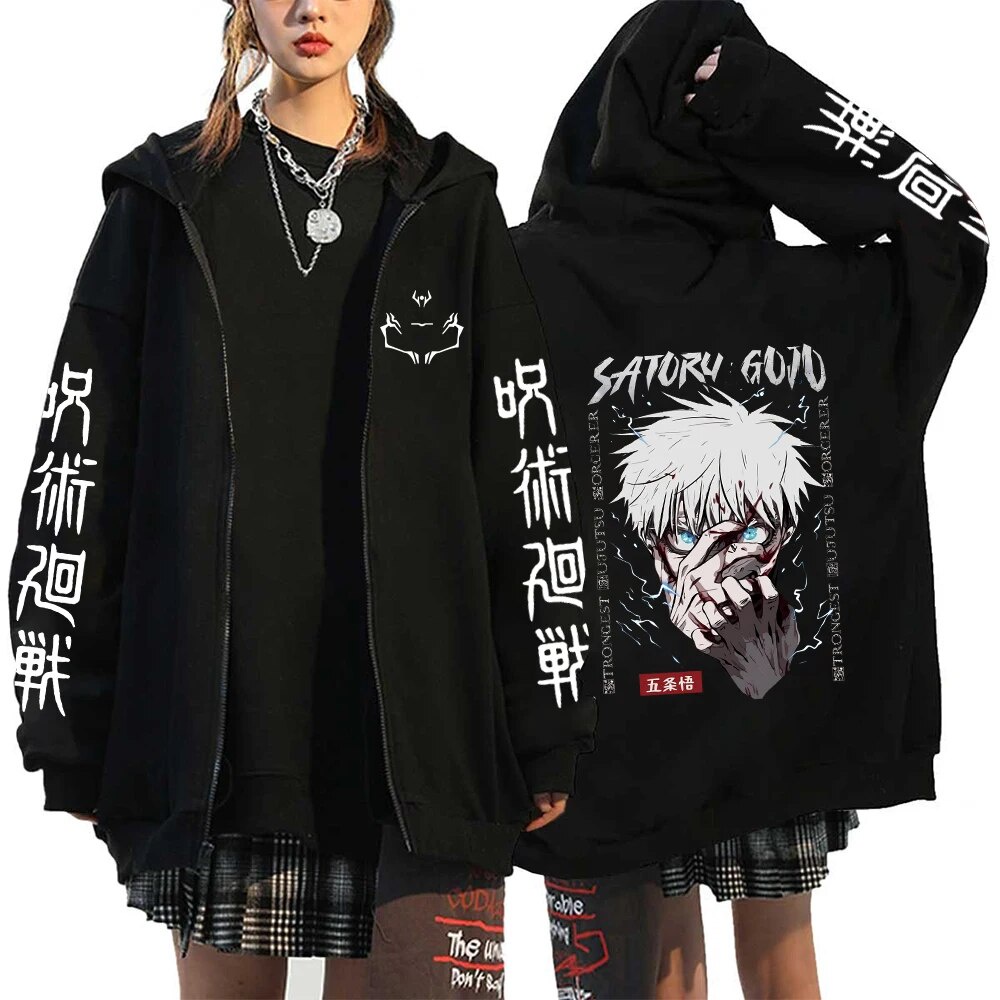 Jujutsu Kaisen ซิปอะนิเมะ Gojo Satoru เสื้อกันหนาว Y2K Yuji Itadori ...
