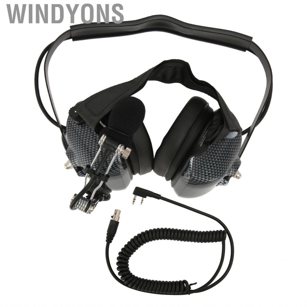 Windyons Aviation Headset 5 Pin Connector K Head Noise Reduction Two ...