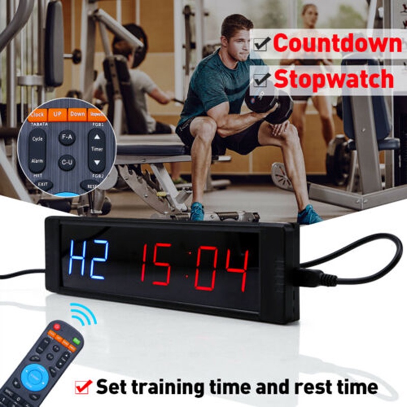Gym Sport Timer Stopwatch with Remote Controller Fitness Countdown ...