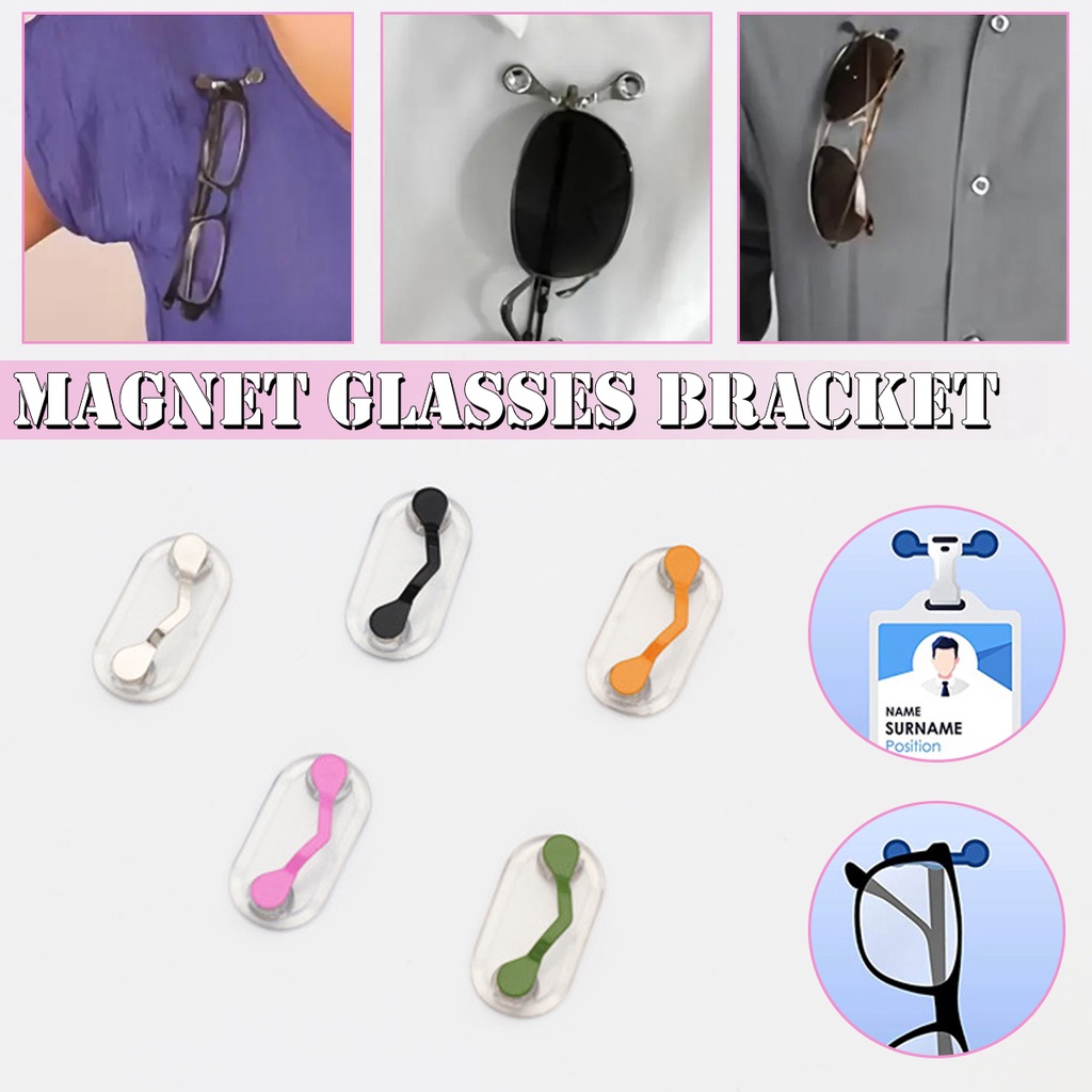 Magnetic Eyeglass Holder Name Tag Badge Sunglasses Clip ID Badge Holder ...