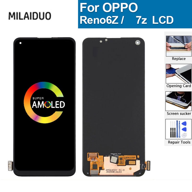 ชุดหน้าจอสัมผัสดิจิทัล LCD แบบเต็มจอ สําหรับ OPPO Reno 6Z 5G CPH2237 Reno 5Z Reno 5F Reno 8Z ...
