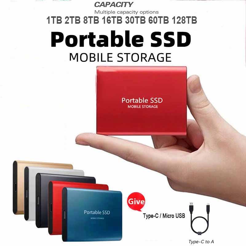 ฮาร์ดไดรฟ์ภายนอก SSD 8TB 16TB 30TB 60TB 128TB Type-C USB3.1 ความเร็วสูง แบบพกพา สําหรับแล็ปท็อป ...