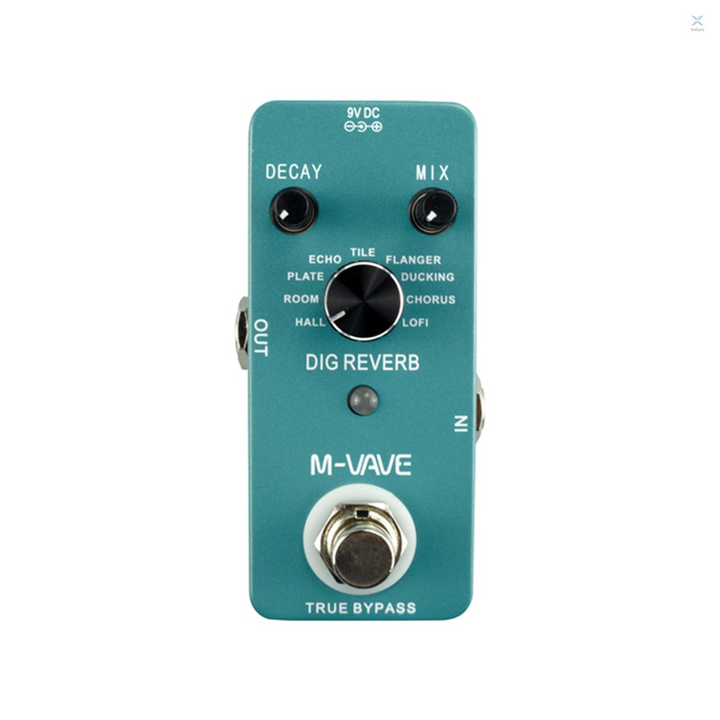 M-vave DIG Reverb แป้นเหยียบเอฟเฟคกีตาร์ดิจิทัล 9 ประเภท Decay & Mix ...