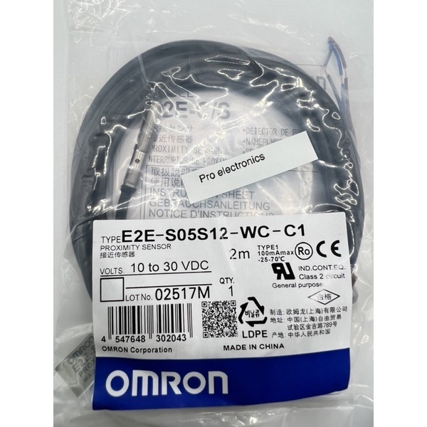 E2E-S05S12-WC-C1 Inductive Barrel-Style Proximity Sensor, NPN 1.2 mm Detection M5 ไฟ10-30vdc สาย ...