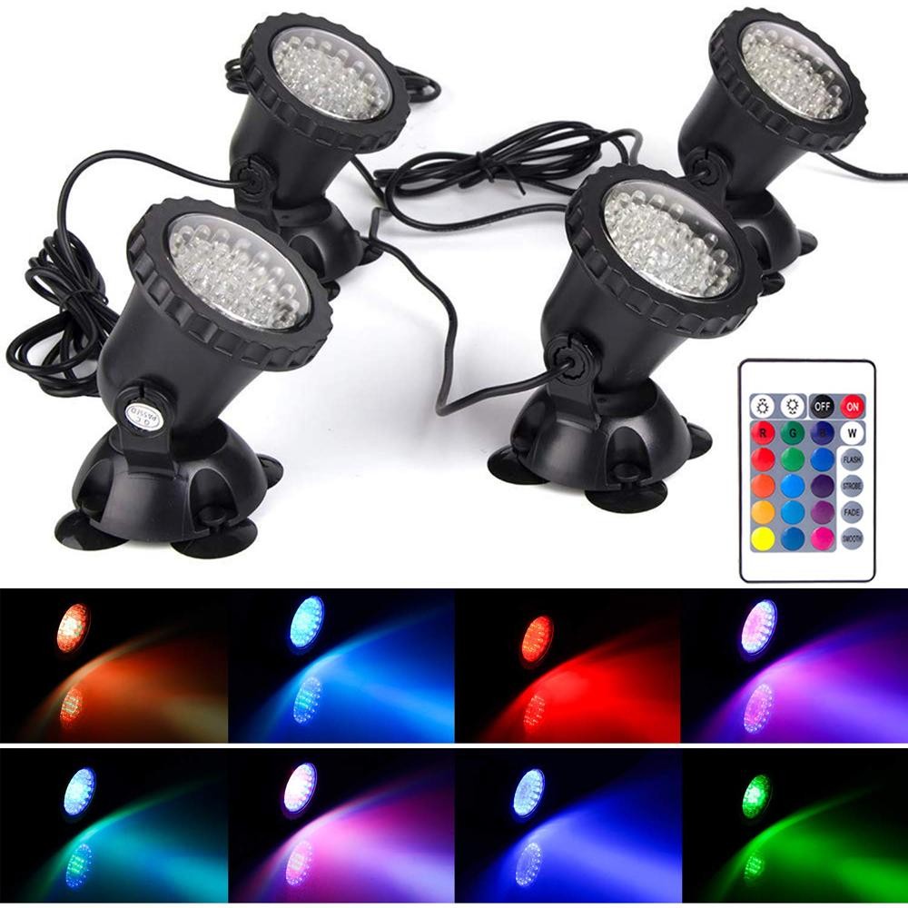Rgb LED ไฟใต้น้ํา IP68 กันน้ํา RGB โคมไฟสระว่ายน้ําสวนน้ําพุบ่อน้ําถัง ...