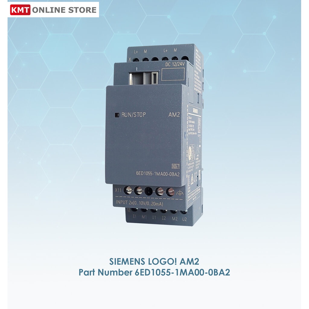 SIEMENS LOGO! AM2 expansion module, PS/: 12/24 V DC, 2 AI, 0-10 V or 0/ ...