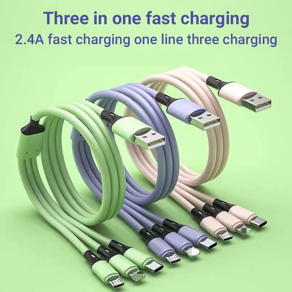 3 In 1 Fast Charging Cable 66W สายชาร์จสำหรับ For iPhone ชาร์จ USB C ...