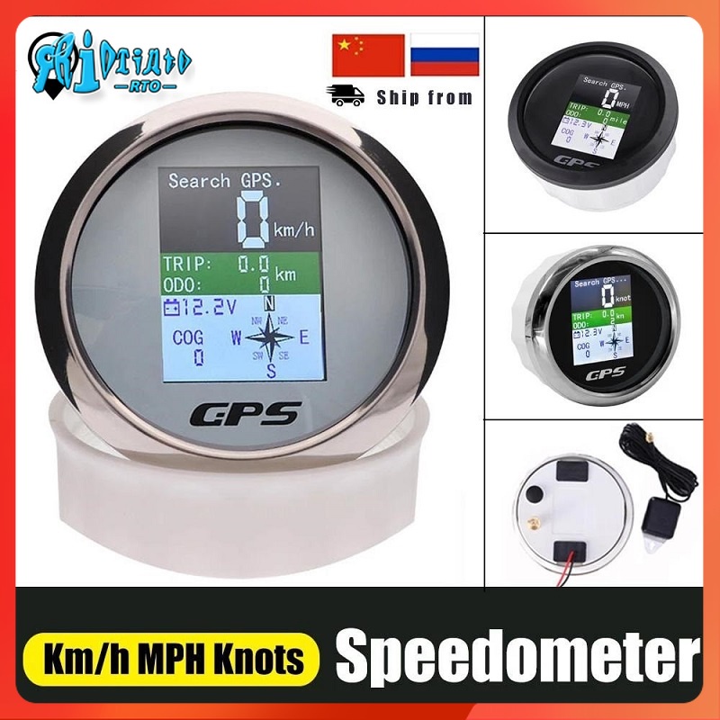 Rtomdt เครื่องวัดความเร็ว GPS 85 มม. พร้อมเสาอากาศ GPS สําหรับเรือยอร์ช รถยนต์ หน้าจอ TFT ...