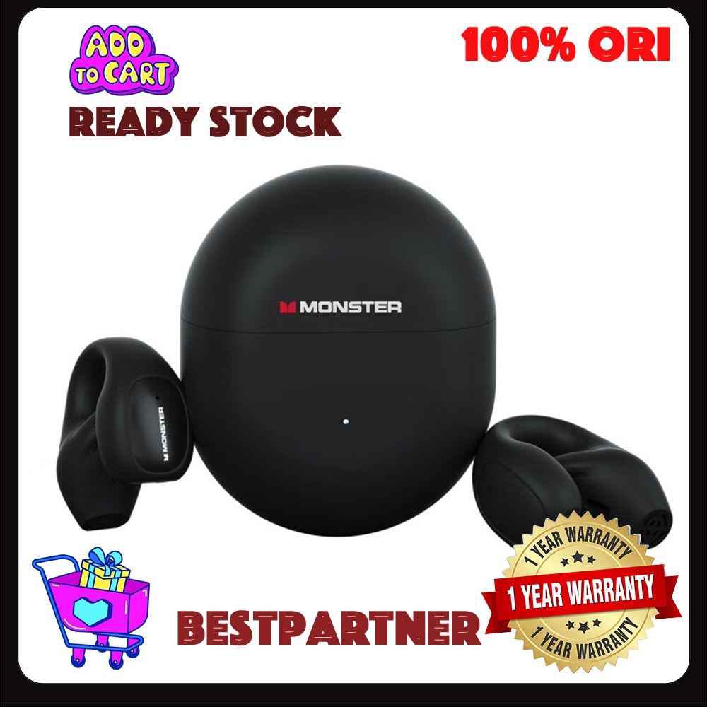 Monster Open Ear 200 True Wireless Bluetooth Earbuds Noise-Cancelling ...