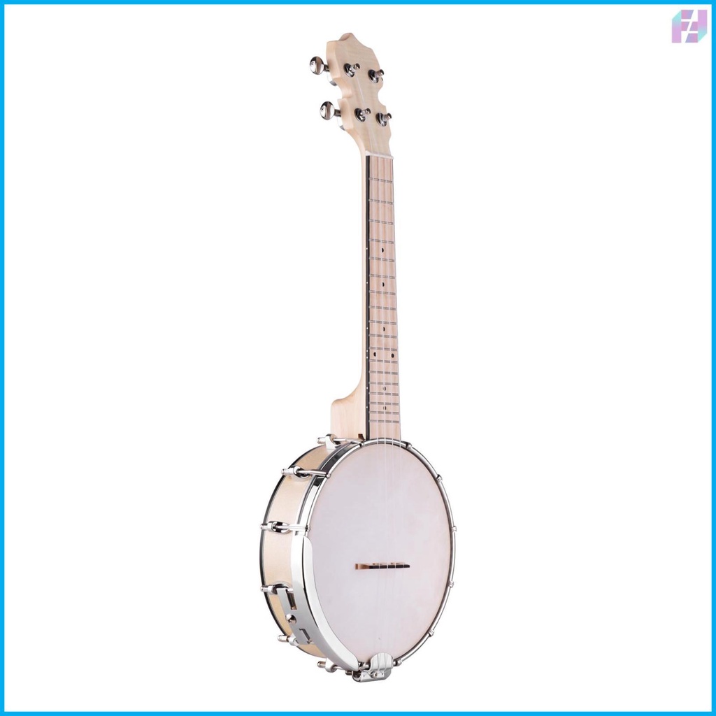 Banjo Uke 4 String Banjolele Maple Body Okoume Neck Concert 23 Inch ...