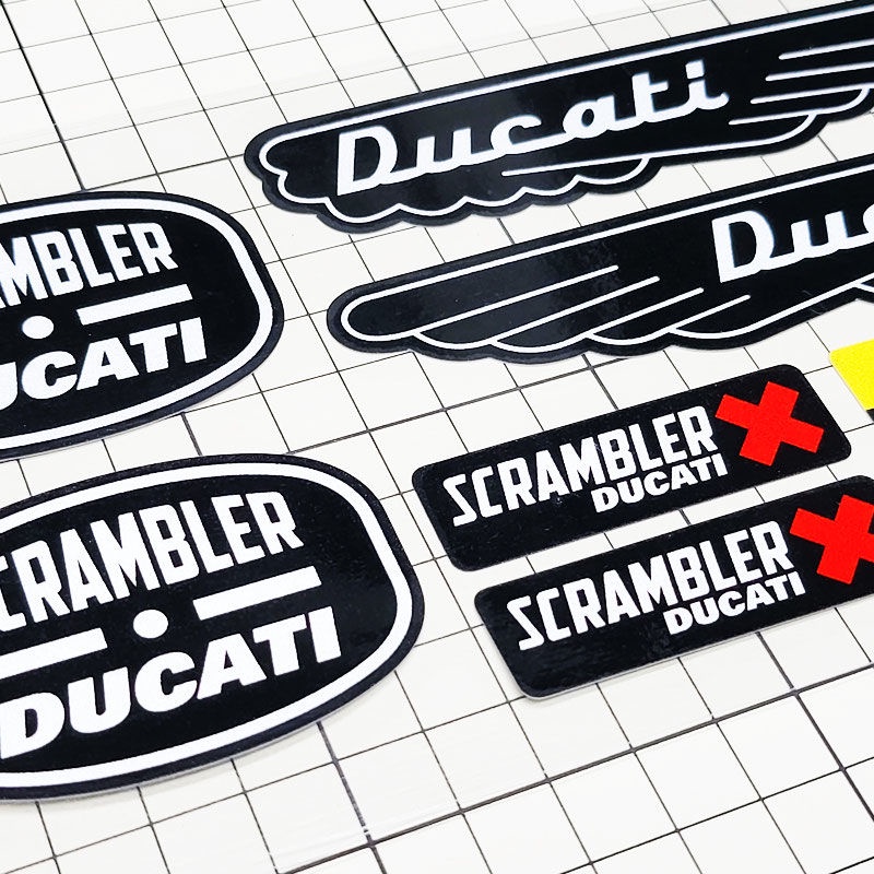 DUCATI Scrambler sticker fuel tank Icon Cafe Race Full Throttle Desert ...