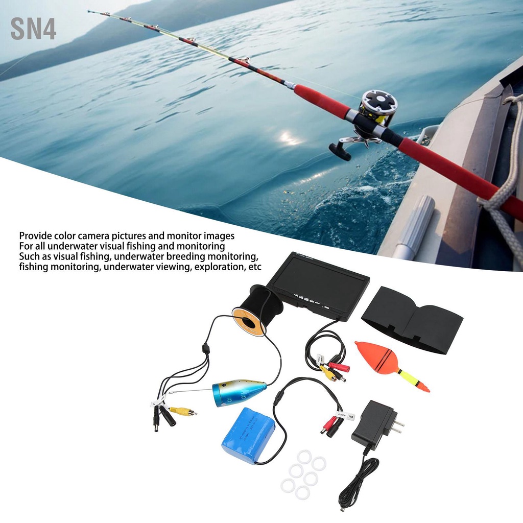 SN4 7in กล้องตกปลาใต้น้ำ กล้อง Fishfinder กันน้ำ สัญญาณ AV เอาต์พุต ปลั๊ก US 100V-240V | Shopee ...