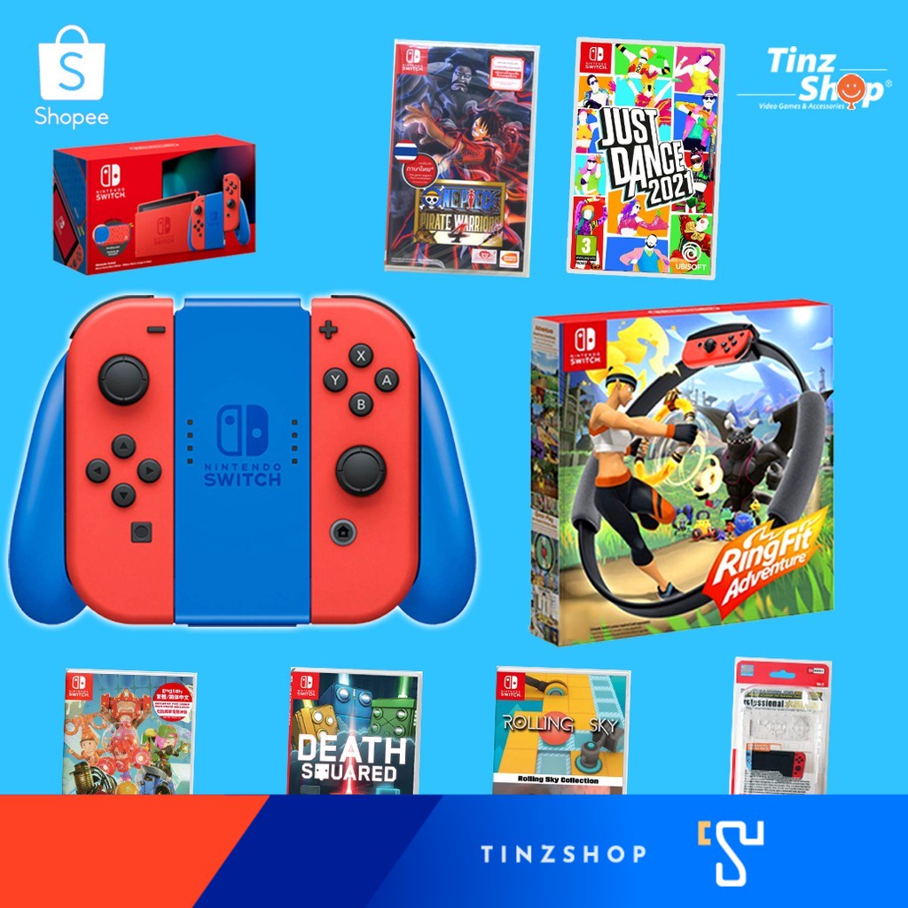 Nintendo Switch Red Blue Mario Limited Edition ชุดโปรโมชั่นเครื่องลาย ...