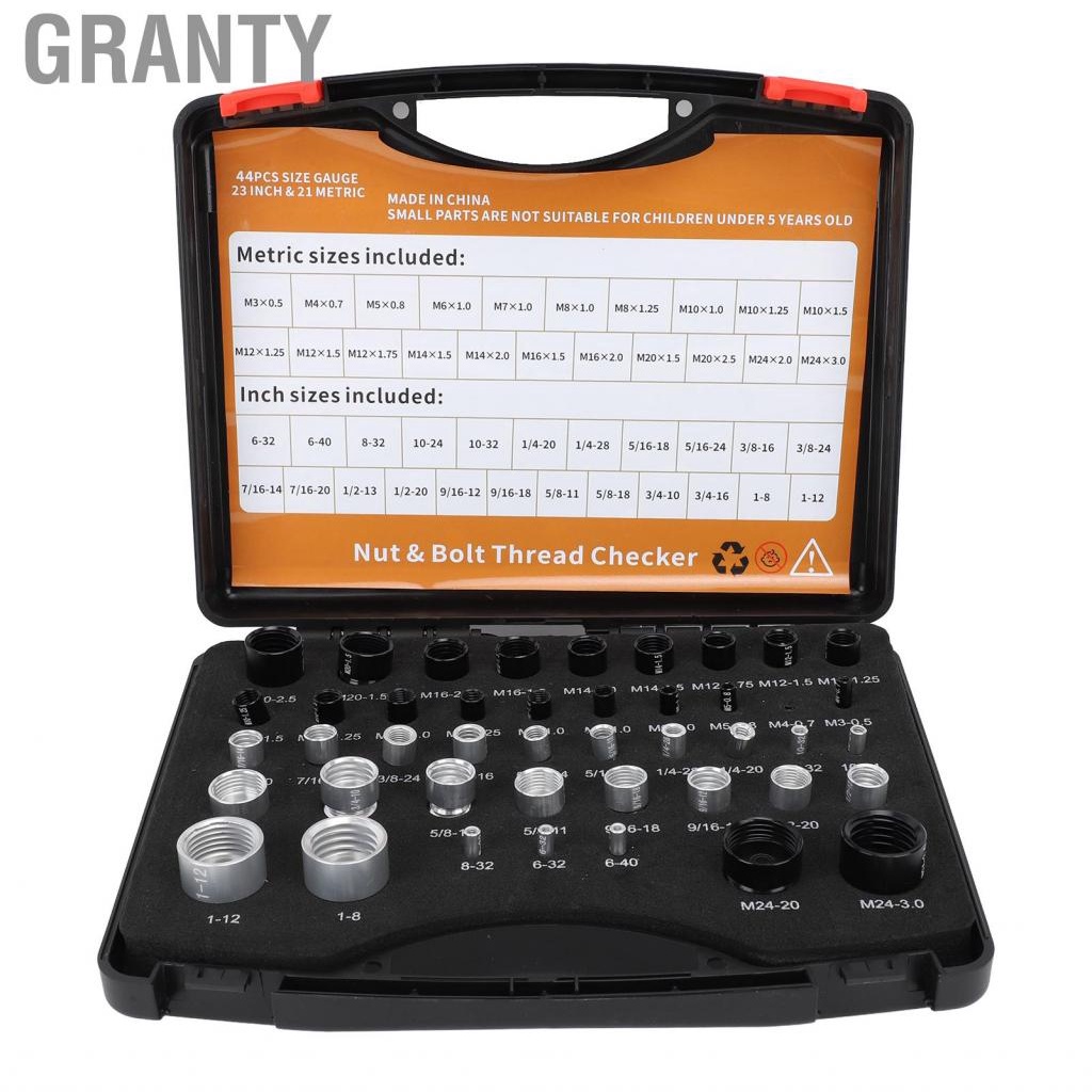 Granty 44PCS Nut And Bolt Thread Checker 10B21 Carbon Steel High ...