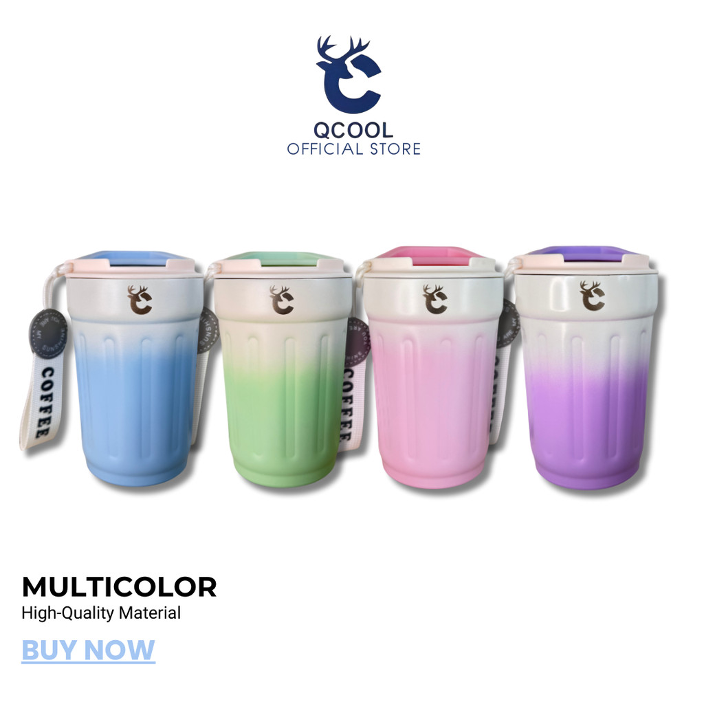 QCOOL แก้วสแตนเลสเคลือบเซรามิก เก็บอุณหภูมิร้อน 8 ชม เย็น 12 ชม ไม่ติดกลิ่น ไม่เปลี่ยนรสชาติ ทำ ...