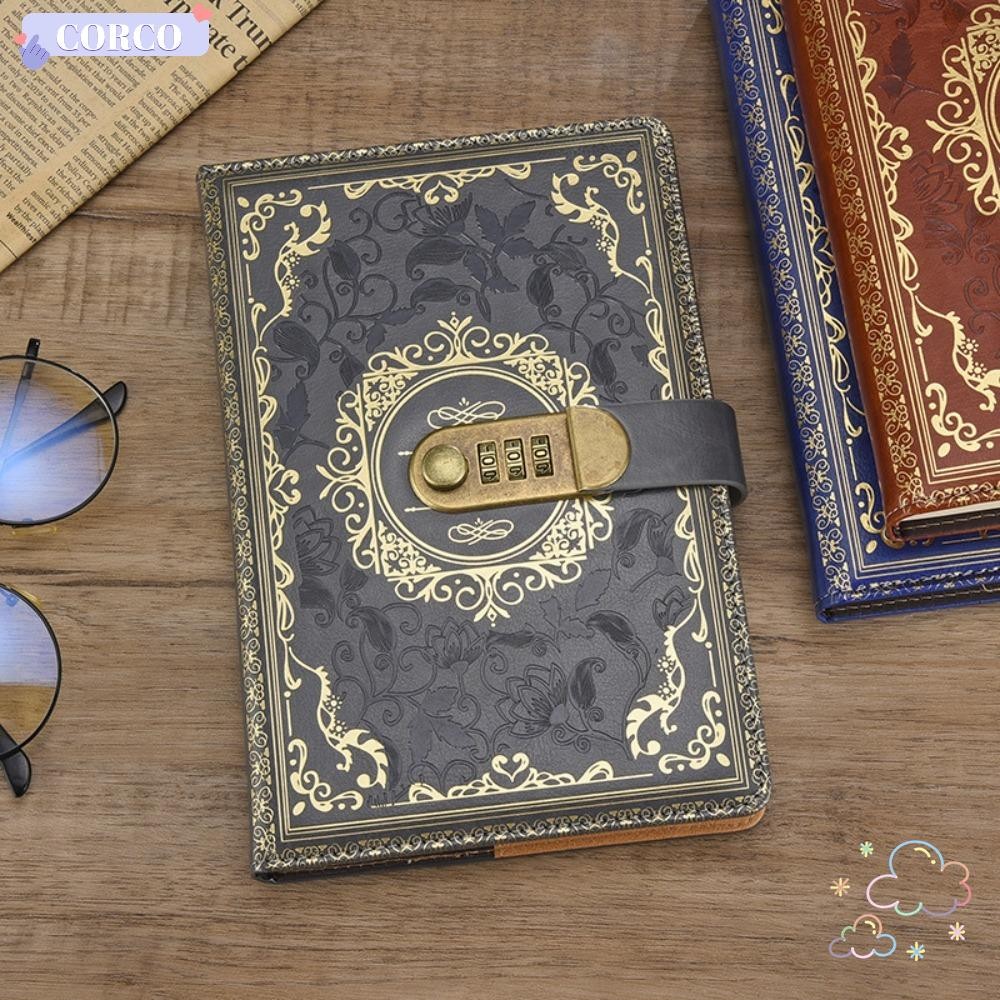 Corco Combination Lock a5 Journal Notebook, มีตัวล็อคกระดาษหนา PU หนัง ...